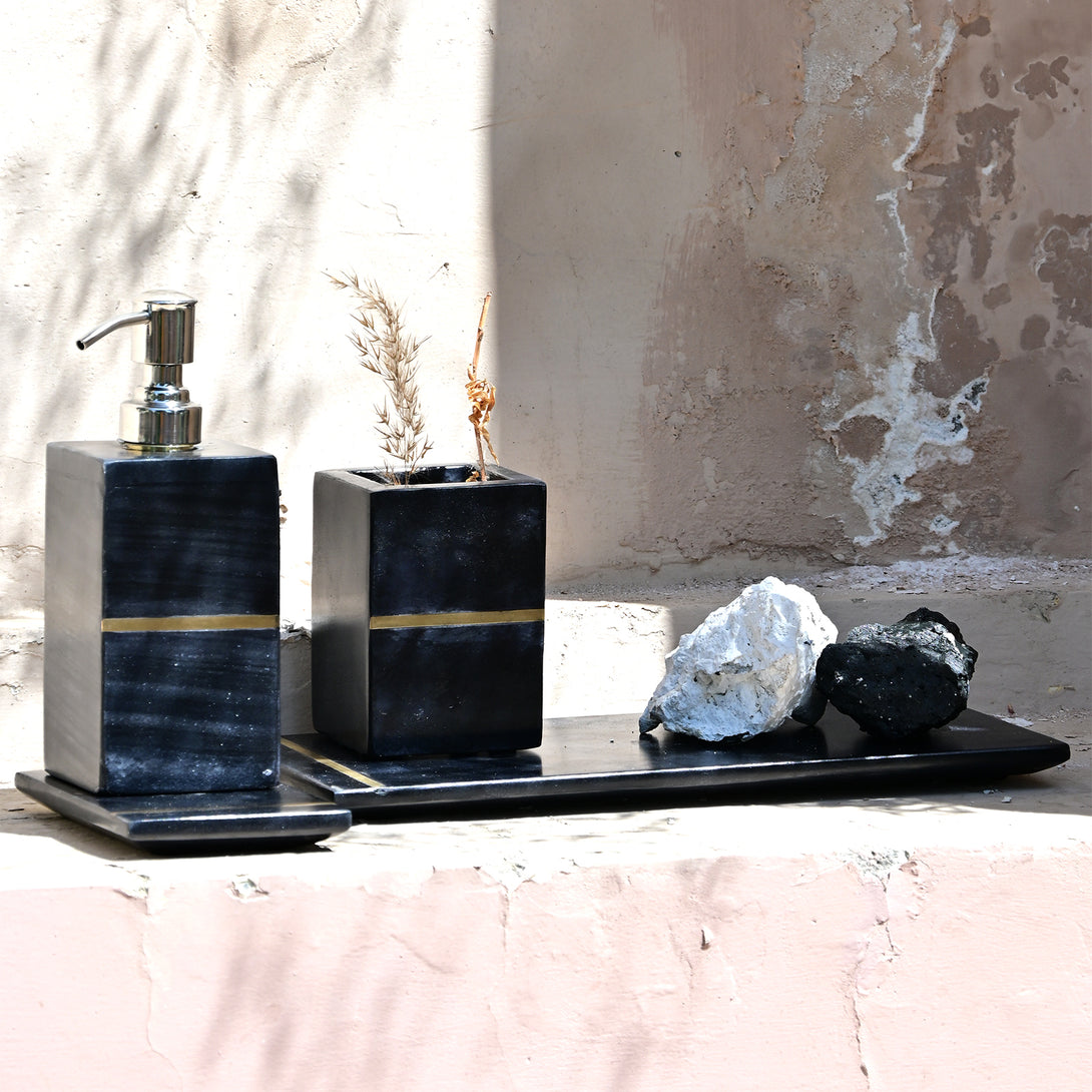 STARLIGHT BLACK MARBLE BATHROOM SET – ART AVENUE