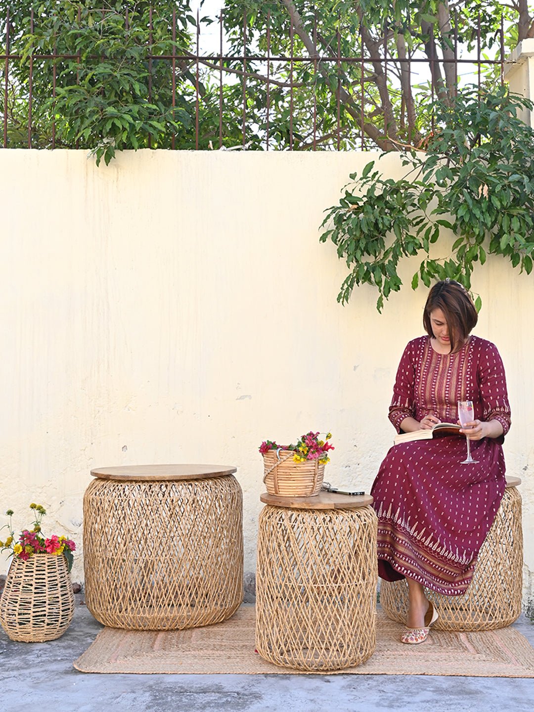 KOMAKI - MULTIPURPOSE JUTE SIDE TABLE